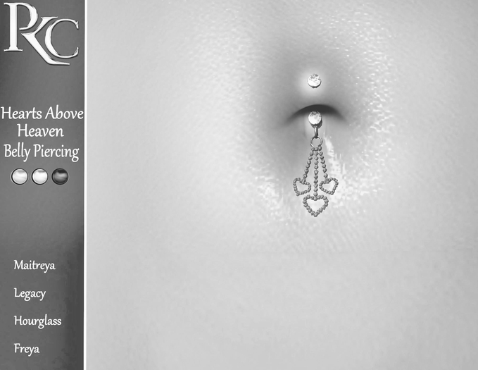 Second Life Marketplace Pkc Hearts Above Belly Piercing Demo